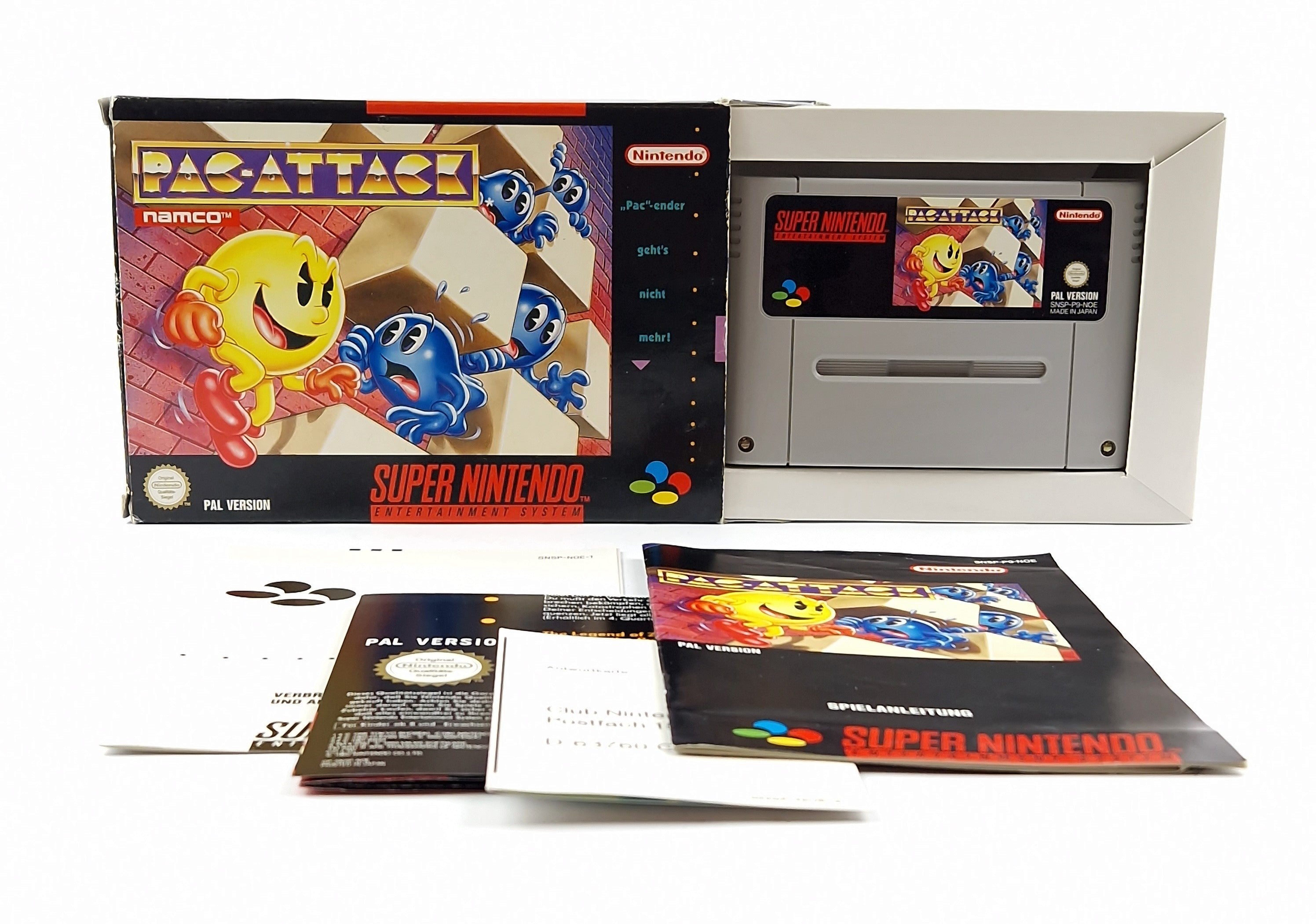 Super Nintendo Spiel : Pac-Attack - OVP Anleitung Modul / SNES Cartrid