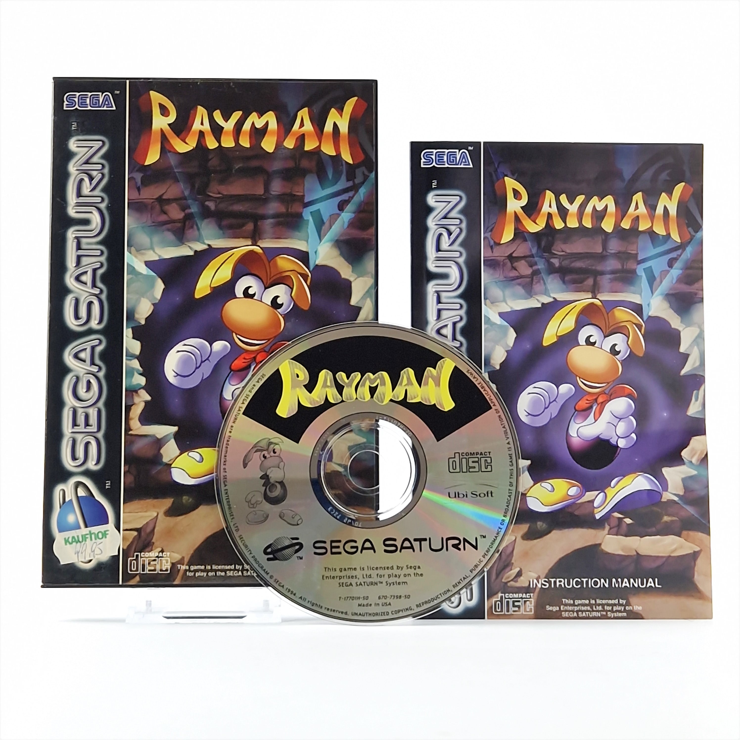 Sega Saturn Game: Rayman - OVP Instructions CD Disk System / PAL Versi