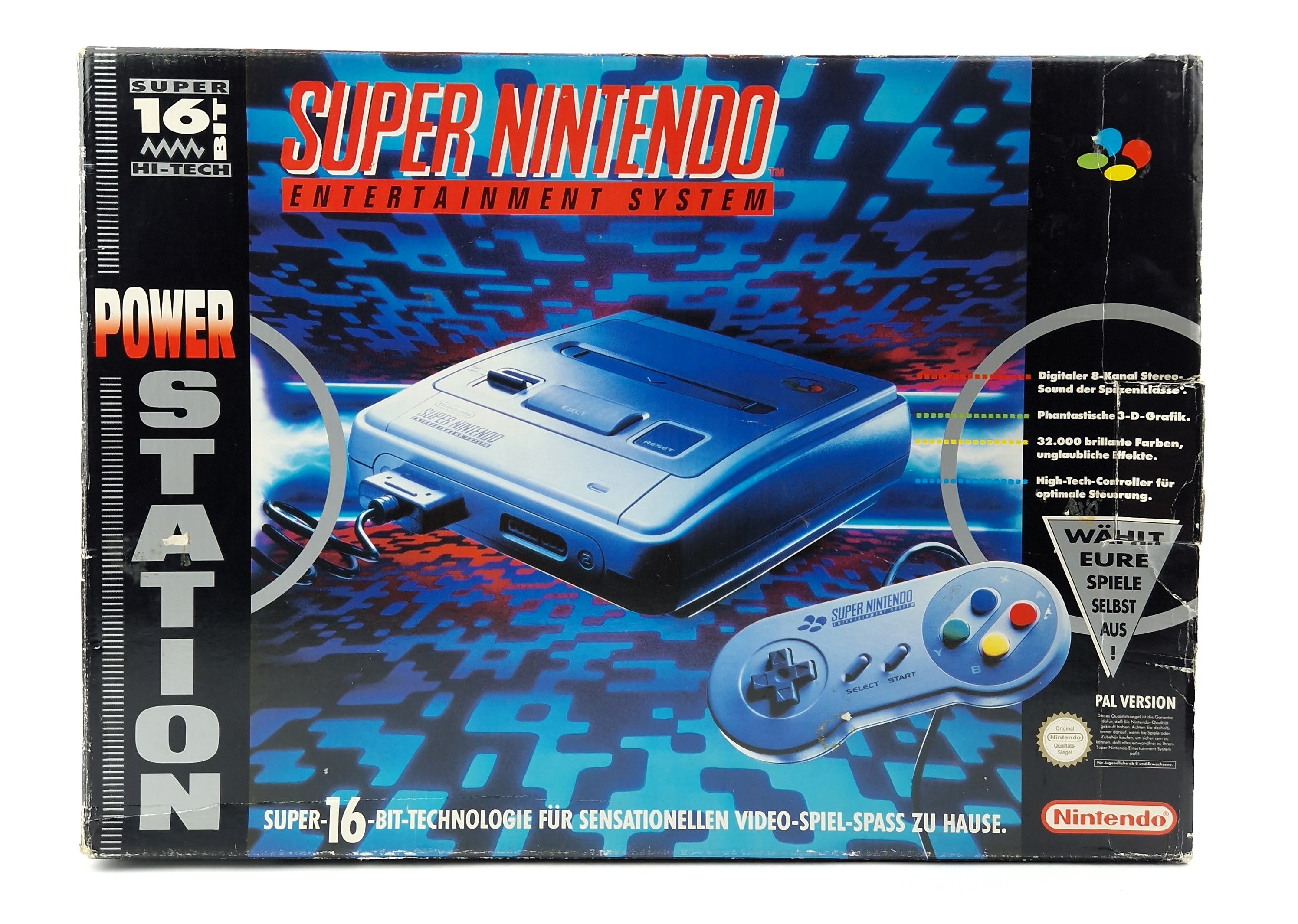 Super Nintendo Konsole : Power Station in OVP - SNES PAL Console