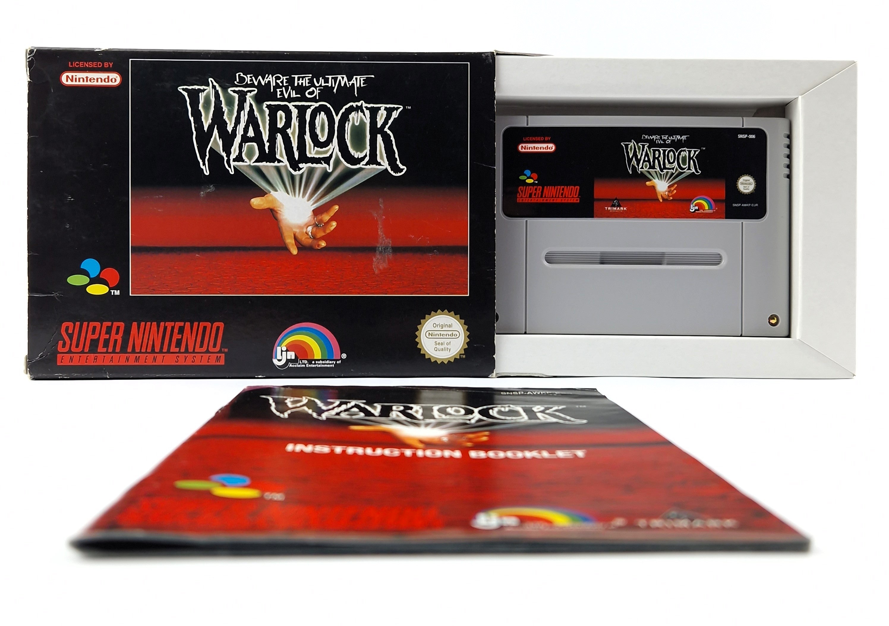 Super Nintendo Game: Beware of the ultimate Evil of Warlock - SNES OVP