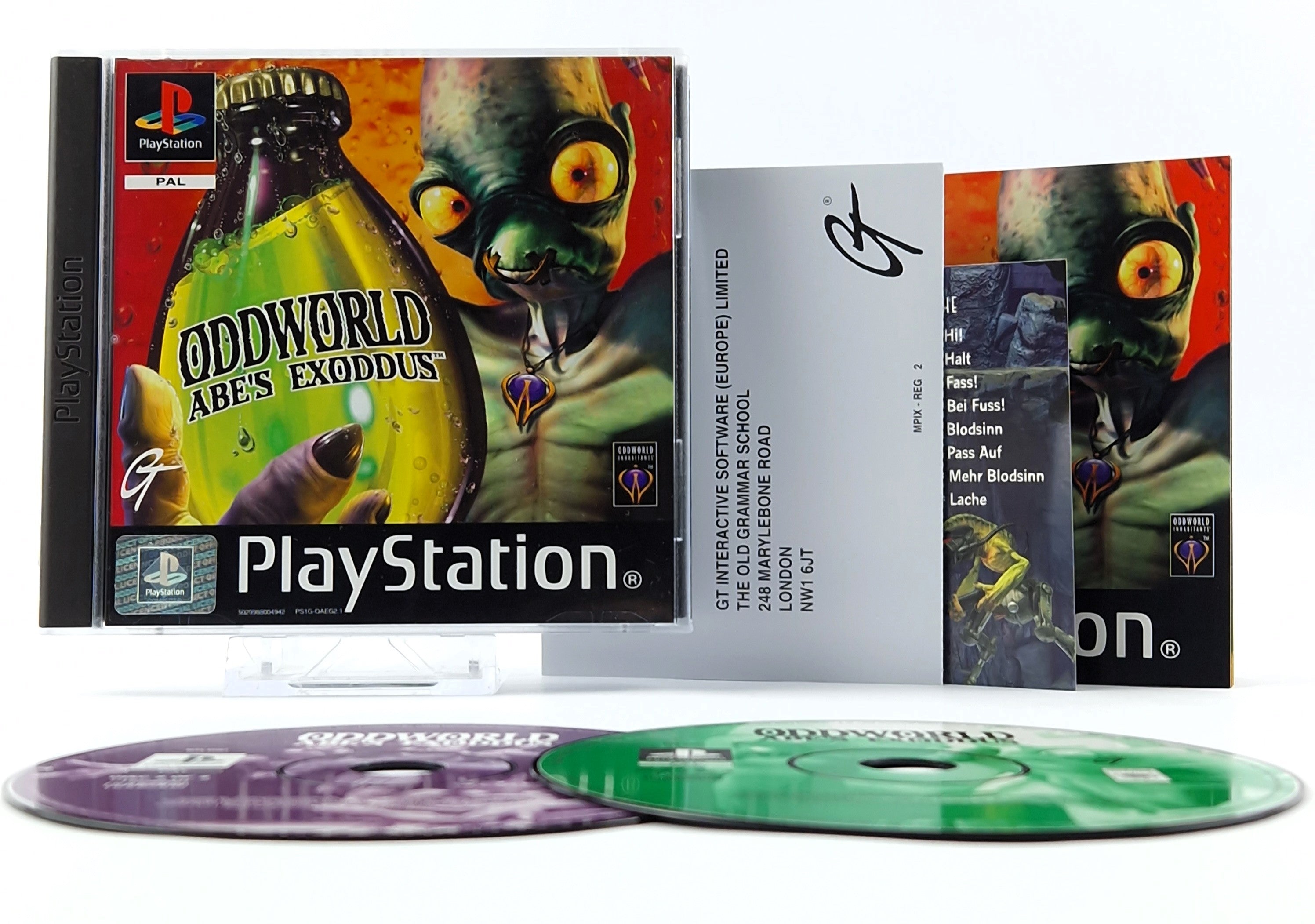 Playstation 1 game: Oddworld Abe's Exodus - CDs instructions OVP | PS1