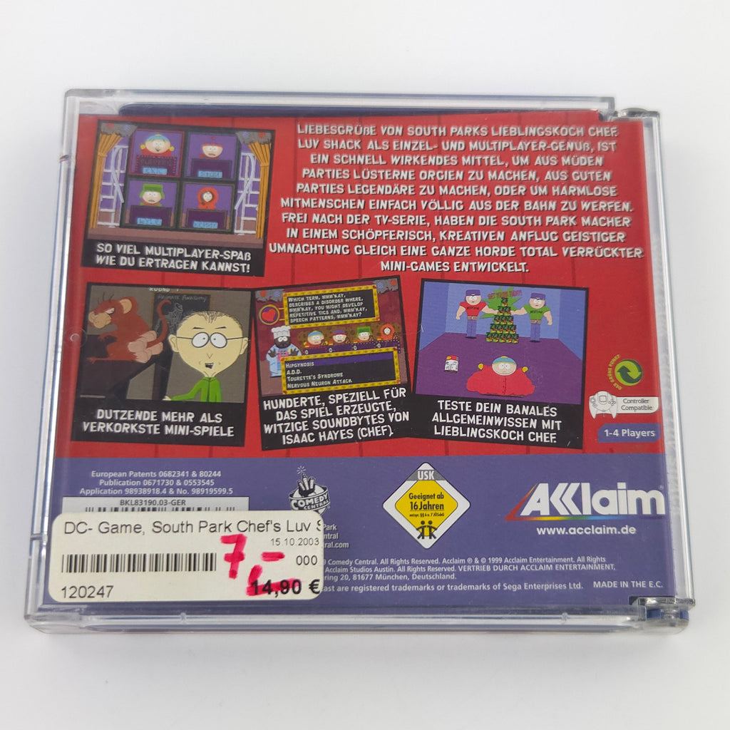 Sega Dreamcast Spiel – South Park Chefs Luv Shack PAL