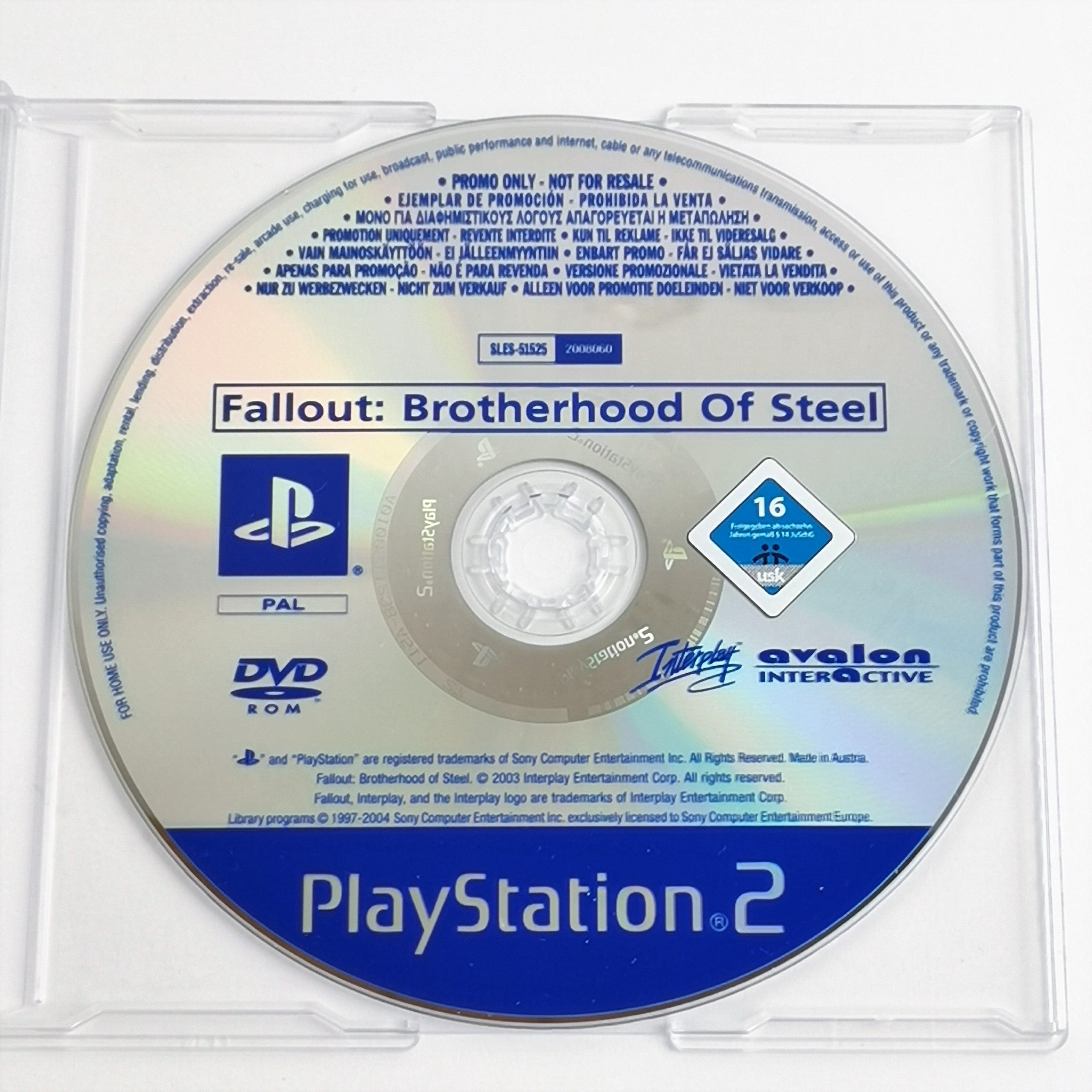 Sony Playstation 2 Promo Spiel : Fallout Brotherhood of Steel - PS2 PA